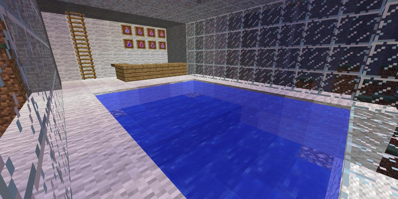 Hillside Pool (With Bar!) Minecraft Map