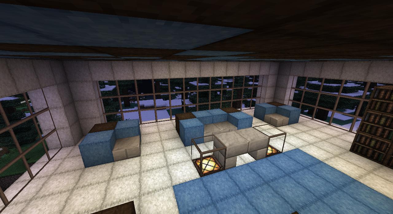 Modern fully furnished library Minecraft Map