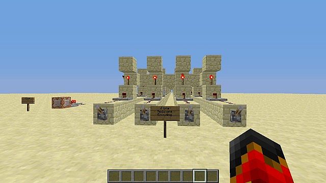 4 bits Redstone Encoding Minecraft Map