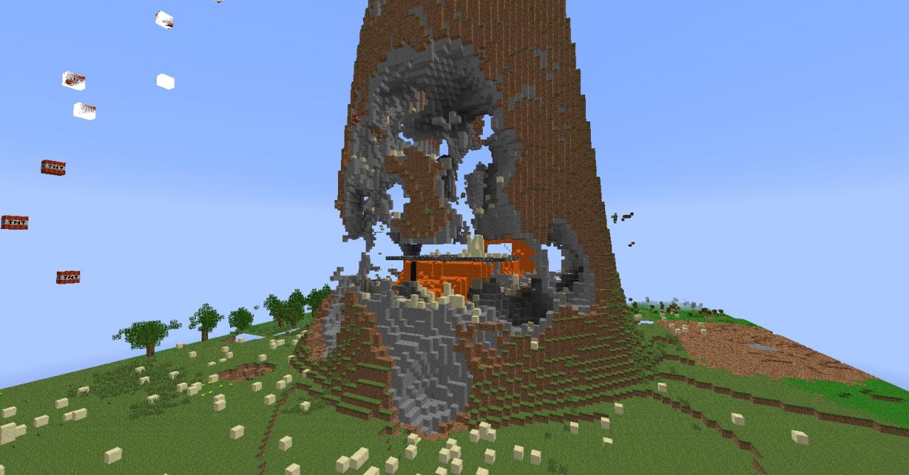A real volcano eruption Minecraft Map
