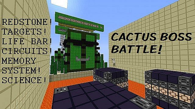 CACTUS BOSS BATTLE! [redstone-intensive] Minecraft Map