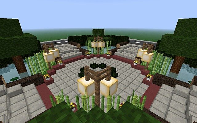 Modern Town Square/Park Landscape Schematic Minecraft Map