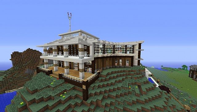Modern Quarts House on a hill Minecraft Map