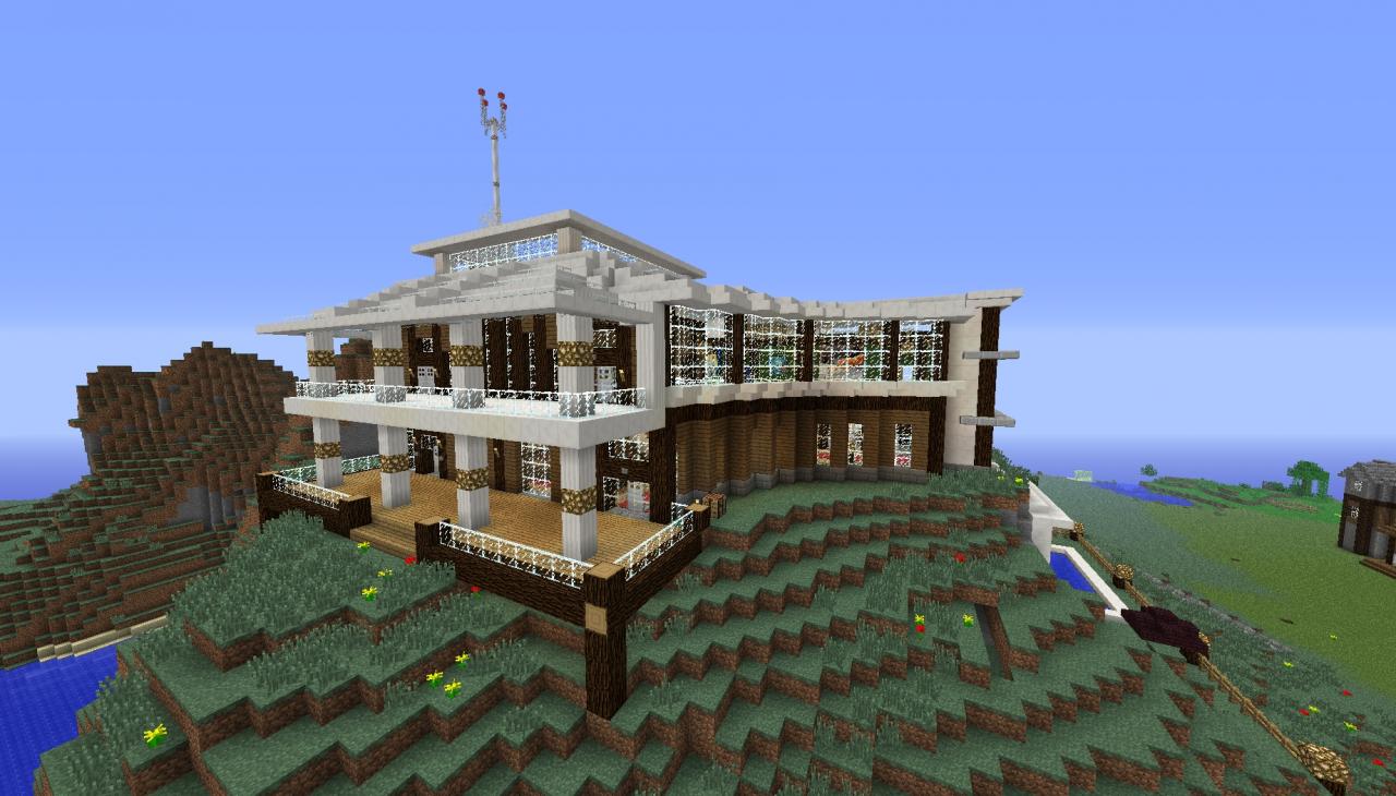 Modern Quarts House on a hill Minecraft Map