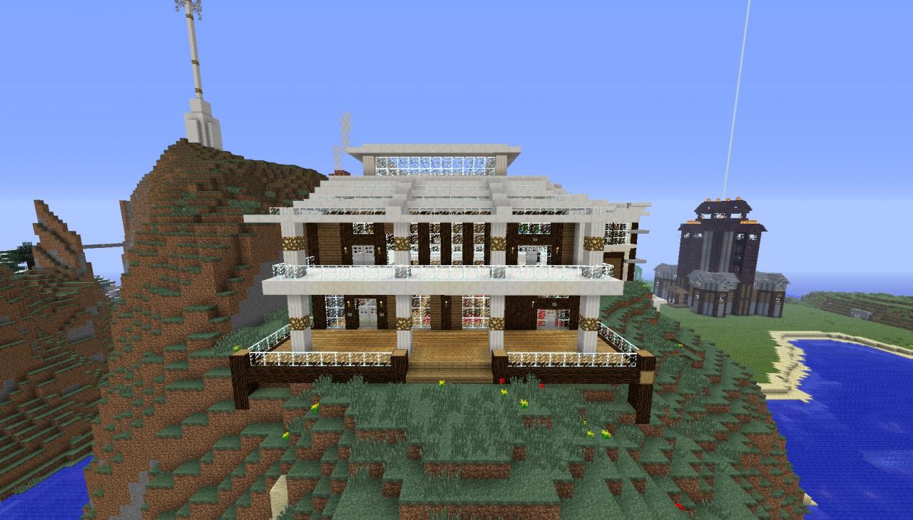 Modern Quarts House on a hill Minecraft Map