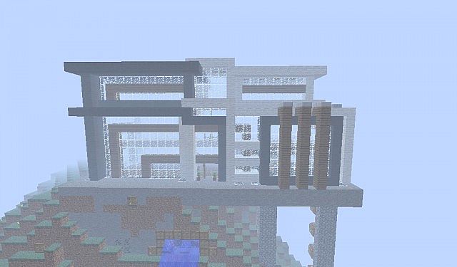 modern hill house Minecraft Map