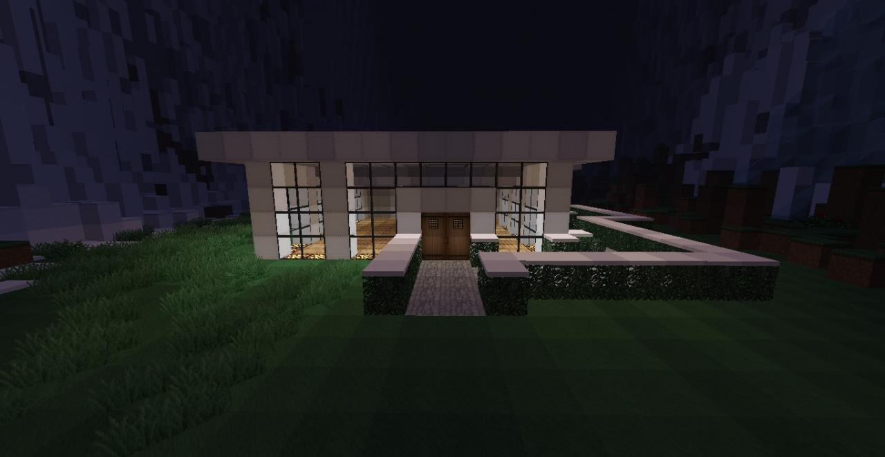 snowy modern house Minecraft Map