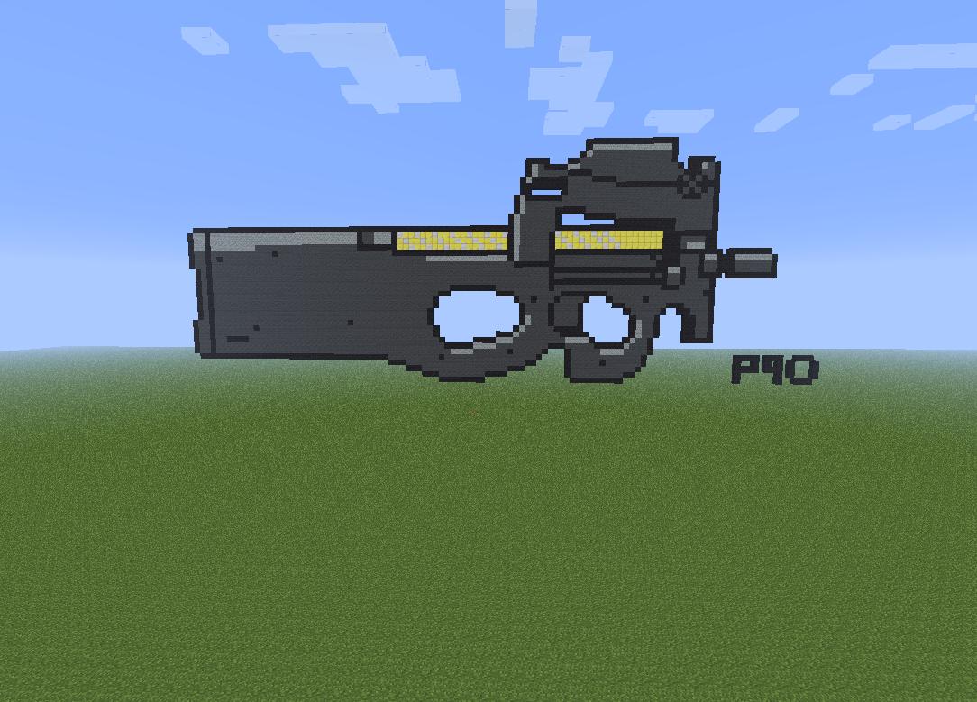 P90 pixel art Minecraft Project
