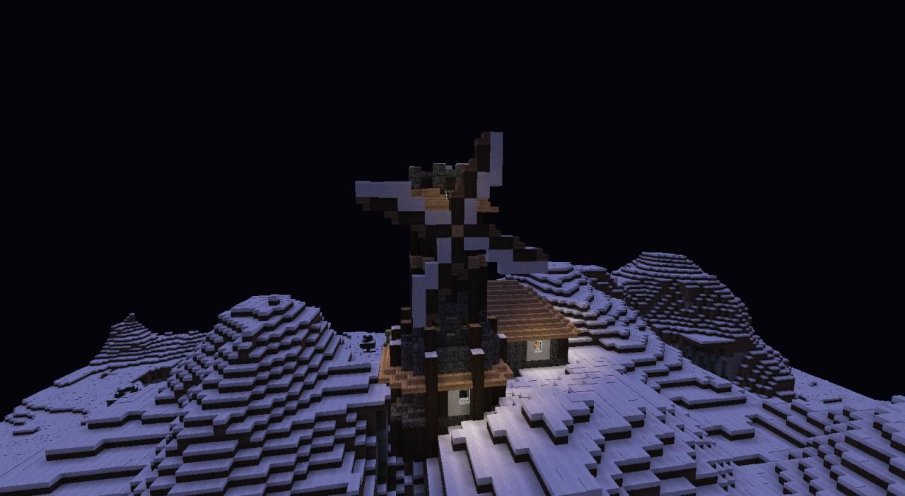 medieval house with windmill Minecraft Map