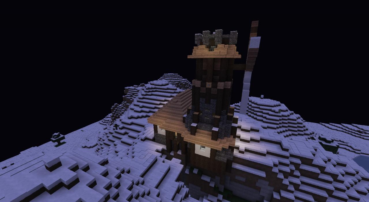 medieval house with windmill Minecraft Map