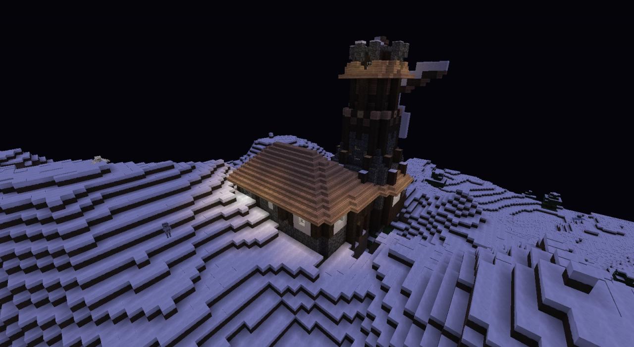 medieval house with windmill Minecraft Map