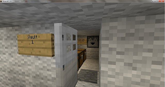 Bank vaults with designated keys Minecraft Map