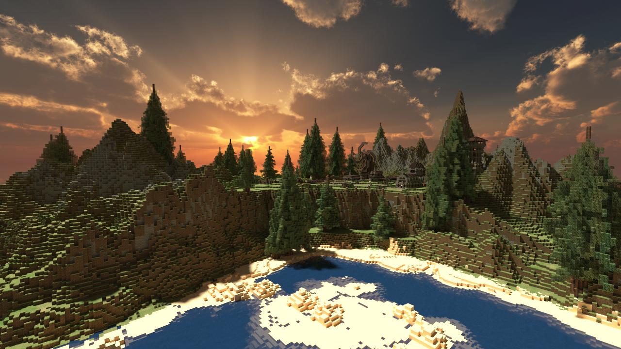 Custom Minecraft Island, Highland Cliff Tops with Custom Trees ...