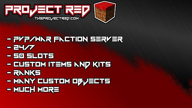 Project Red - War/Faction PvP Minecraft Server