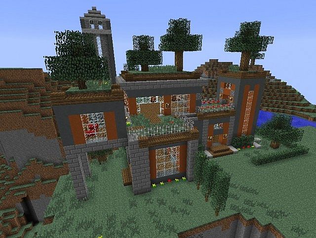 Green roof house Minecraft Project