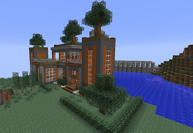 Green roof house Minecraft Map
