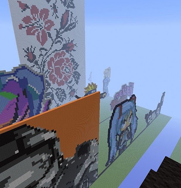 Waffle's World of Pixel art! (over 145 pixel art) Minecraft Map