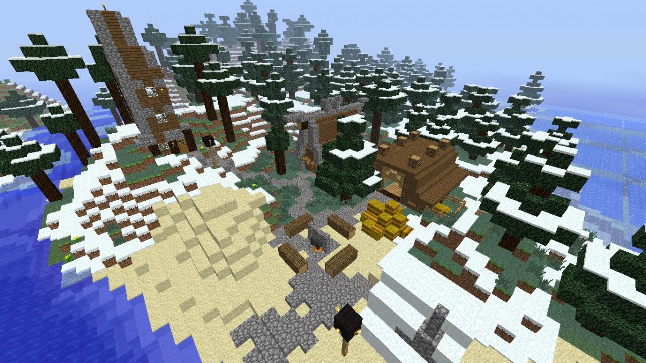 Minecraft Rustic (small) village first rustic build ~~ Minecraft Map