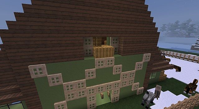 Modern House with horse Barn Minecraft Map