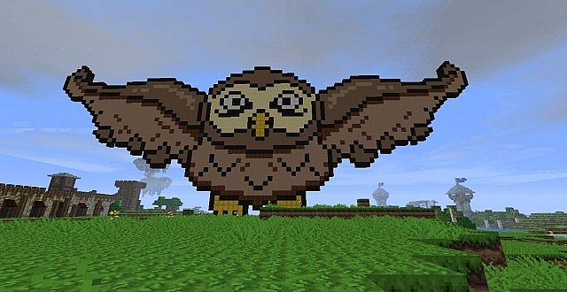 Soaring Owl Pixel Art Minecraft Map