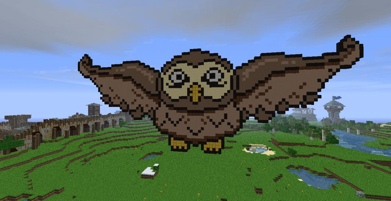 Soaring Owl Pixel Art Minecraft Map