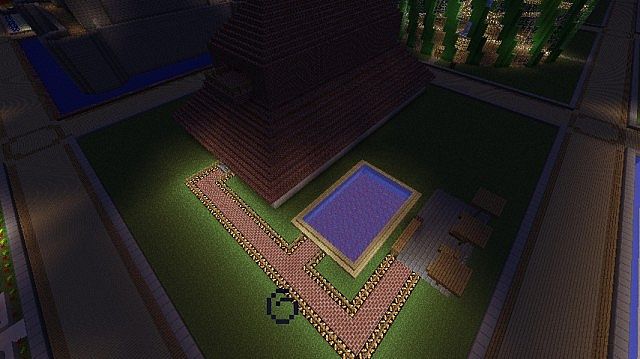 Big house with bricks and pool made by casey2002 Minecraft Map