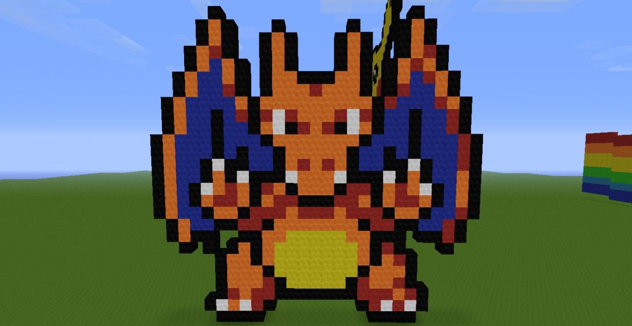 Glurak Pixel Art Minecraft Project