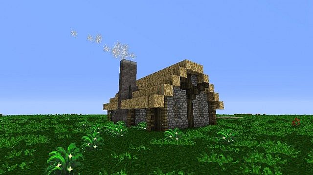 REALLY simple Cottage using Hay Blocks (Yellow Wool) Minecraft Map