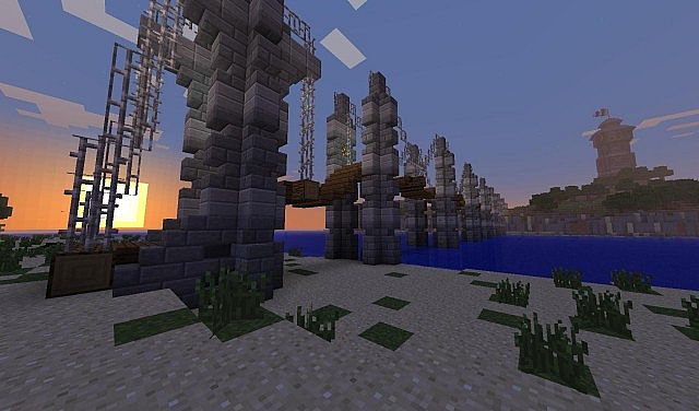 Wood platform Suspension Bridge. Minecraft Map