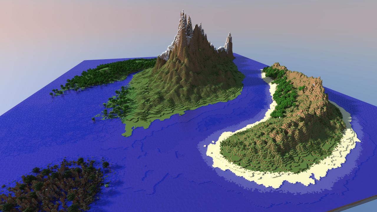 3 island custom mountain terrain! Minecraft Map