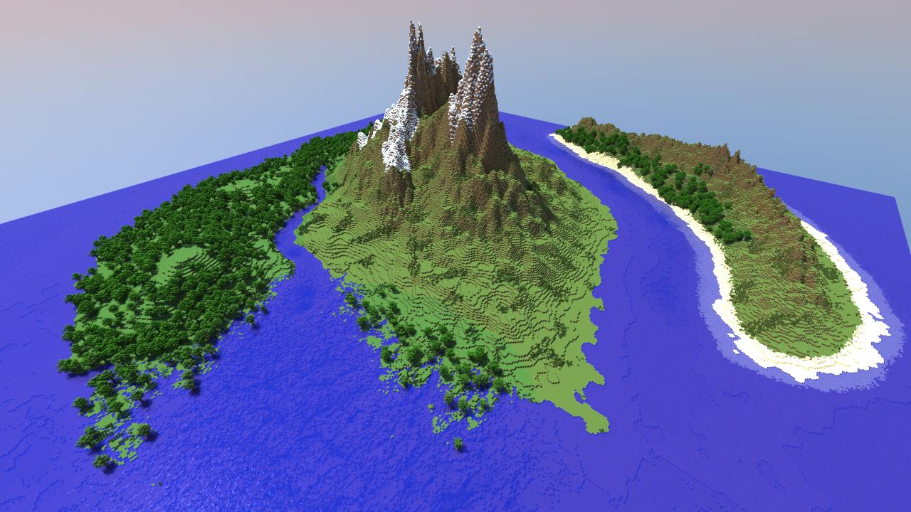 3 island custom mountain terrain! Minecraft Map
