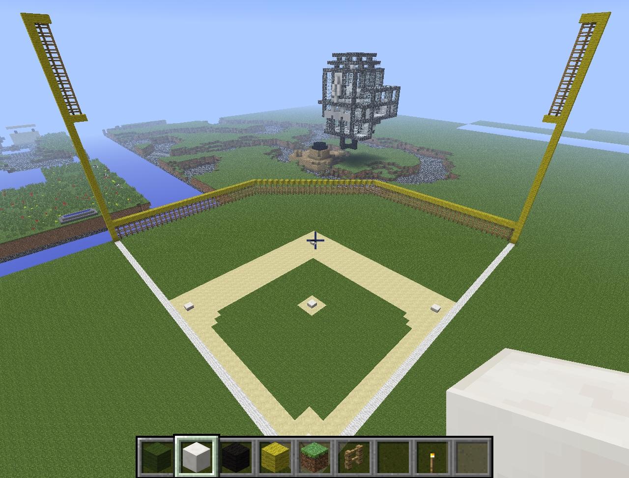 Huge 100x100 Baseball Field with Batting Cage! Minecraft Map