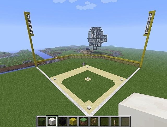 Huge 100x100 Baseball Field with Batting Cage! Minecraft Map