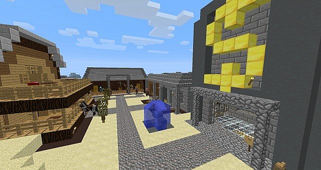 Western Town (Horse Stable, Saloon and More) Minecraft Map