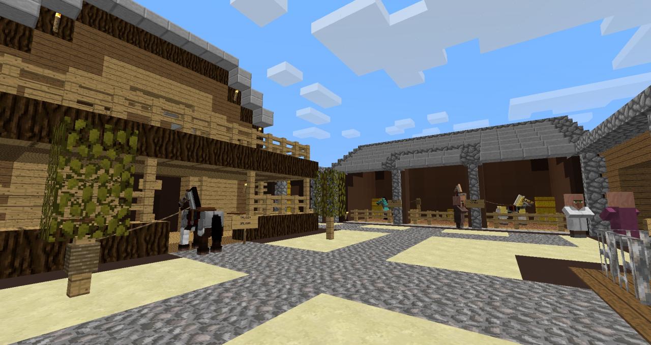 Western Town (Horse Stable, Saloon and More) Minecraft Map