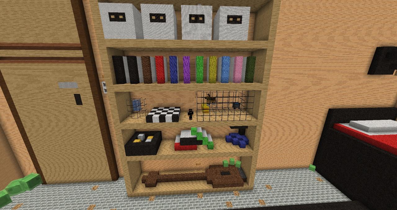 Bedroom, working PC and TV (UPDATED) Minecraft Map