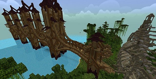 Steampunk bridge in the (Katariawolf style) Minecraft Map