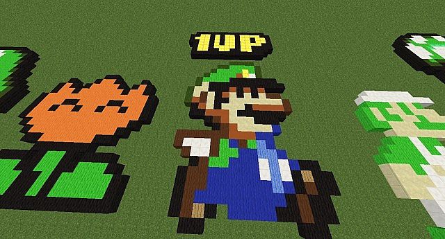 Luigi Pixel Art And More Minecraft Map