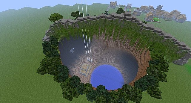 House in a hole Minecraft Map