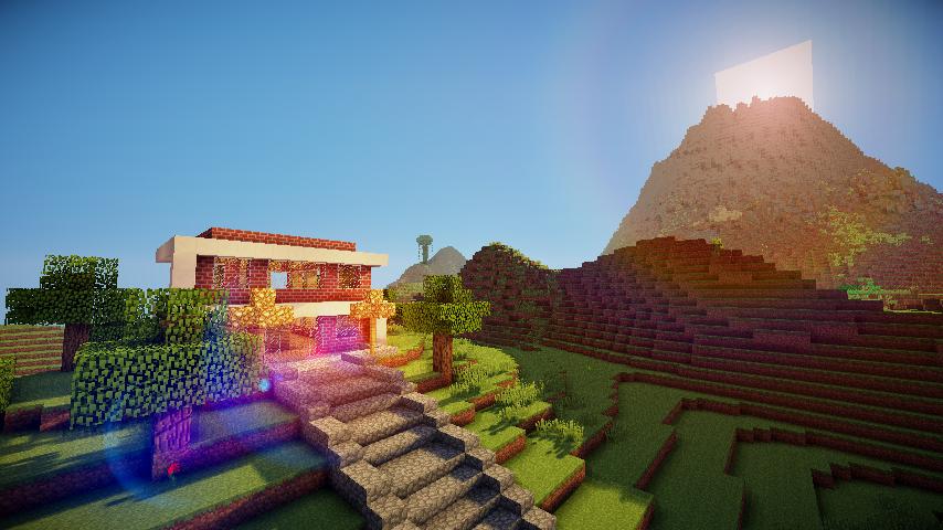 Modern House Is Next To The Volcano. Minecraft Map