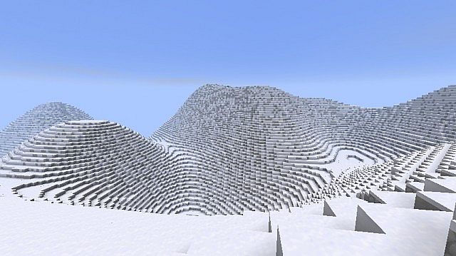 [Custom Terrain] Icey Nightmare - Huge snow hills and trenches! Minecraft Map