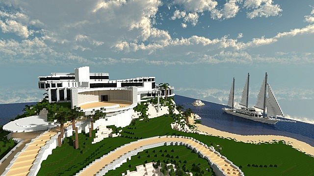 Modern Cliffside Mansion Minecraft Map
