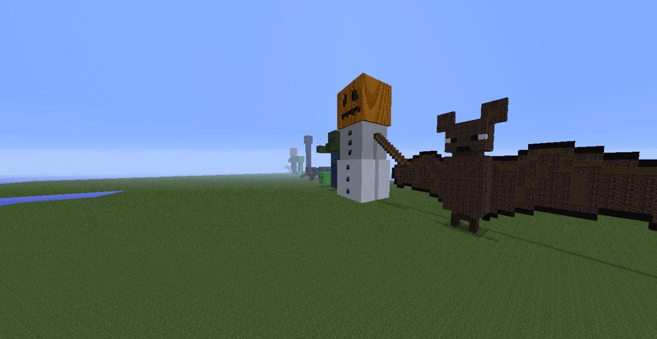 hall of mob statues Minecraft Map