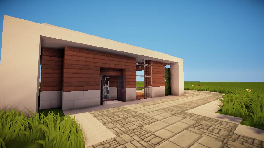 Medium Size Modern House /w Garage Minecraft Map