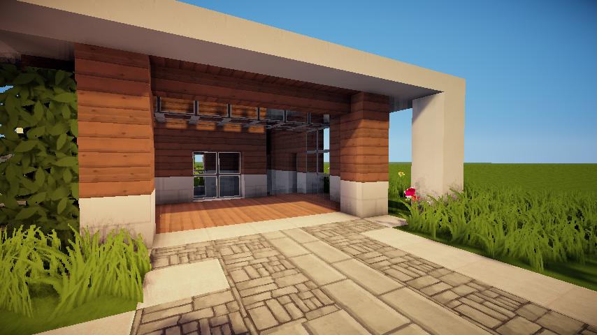 Medium Size Modern House /w Garage Minecraft Map