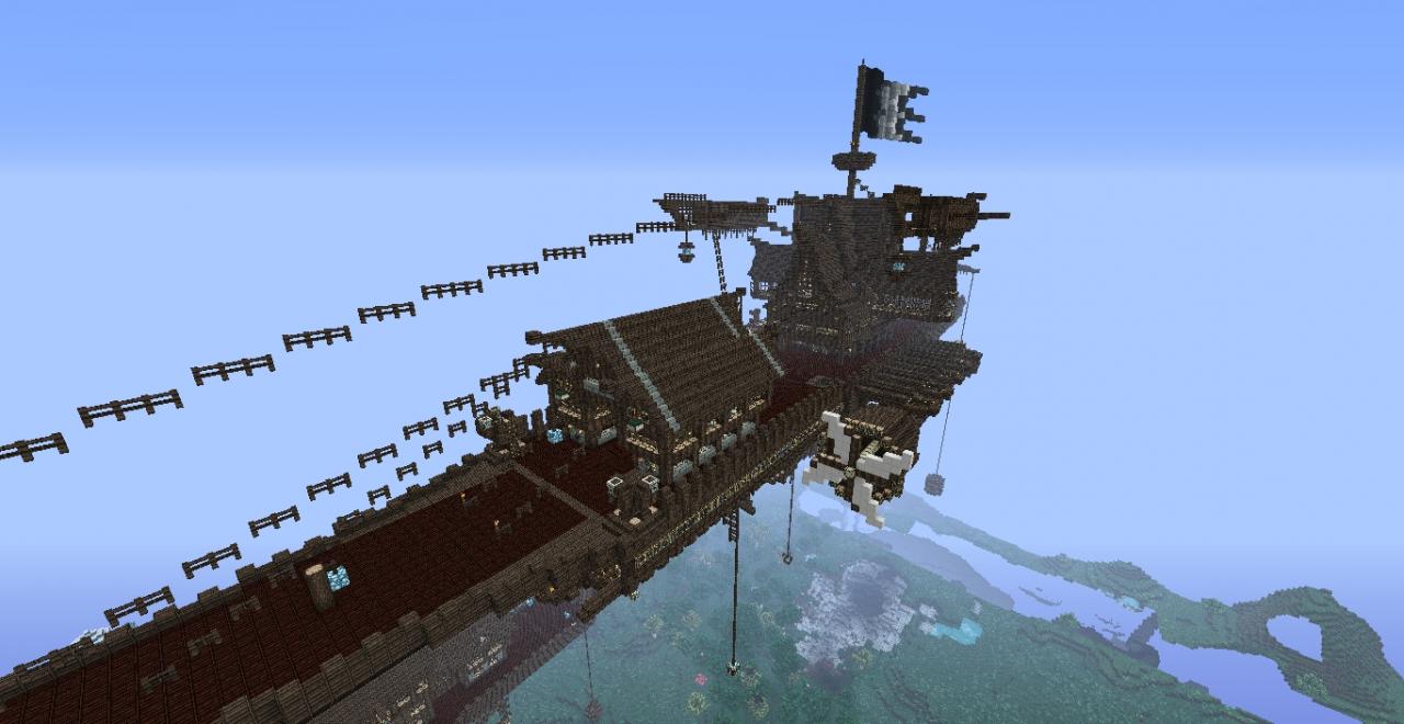 Airship Fleet [TNT Canons + Fire Charge Turrets] Minecraft Map