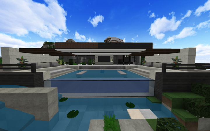 Modern cliffside house Minecraft Map