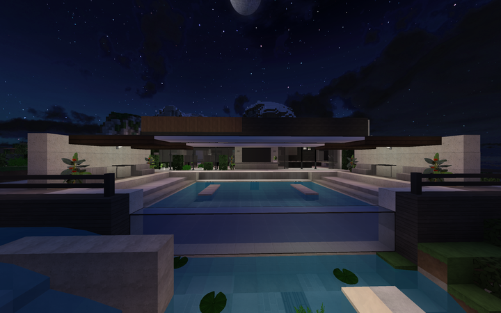 Modern cliffside house Minecraft Map
