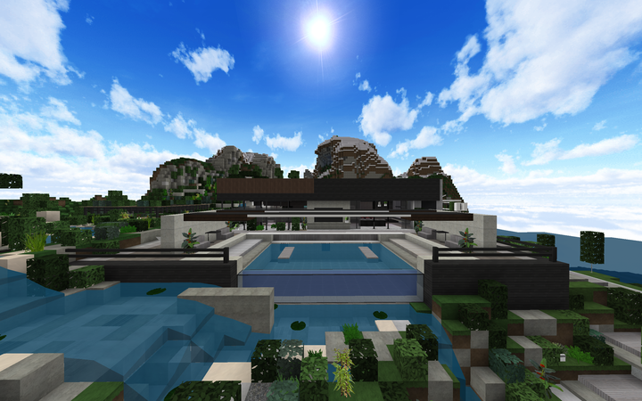 Modern cliffside house Minecraft Map