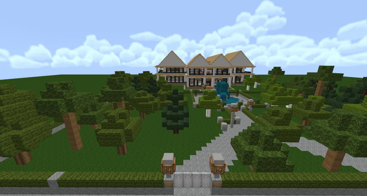 Mansion with Maze garden Minecraft Map
